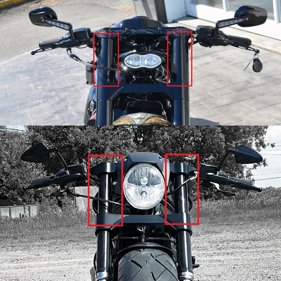 HARLEY V-ROD - Upper Fork Covers for Wide triple tree kit – ZEEL DESIGN